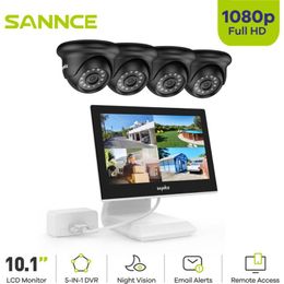4CH Videoüberwachungssets 10,1 Zoll Bildschirm 4 1080P hd Kamera ir Nachtsicht Fernüberwachungs Sicherheitsüberwachungs System - SANNCE