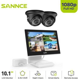 4CH Videoüberwachungssets 10,1 Zoll Bildschirm 2 1080P hd Kamera ir Nachtsicht Fernüberwachungs Sicherheitsüberwachungs System - SANNCE