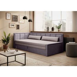 Sofa mit Schlaffunktion und Bettkasten Couch für Wohnzimmer Schlafsofa, Polstersofa Wohnlandschaft mit Bettfunktion - 214x77x82 cm - fulo (Links,