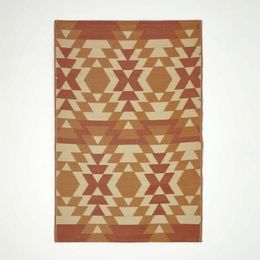 Homescapes - Outdoor-Teppich Anya 120 x 180 cm - Ethno-Muster, rot-orange - Rot-Orange
