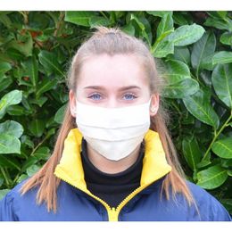 BURI Gesichtsmaske Mundschutz Stoffmaske zertifiziert waschbar 100% Bio-Giza-Baumwolle - Universal-Baumwollband