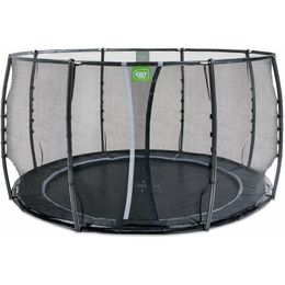 EXIT Dynamic ebenerdiges Trampolin ø366cm mit Sicherheitsnetz - schwarz - Schwarz