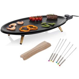 Ovaler xl Teppanyaki Table Chef Elypse Pure 60x30cm mit 6 Teppan Gabeln