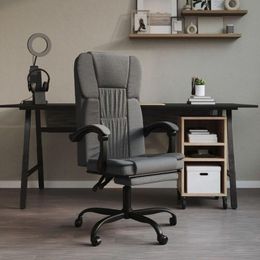 Bonnevie - Bürostuhl,Schreibtischstuhl mit Liegefunktion Dunkelgrau Stoff vidaXL