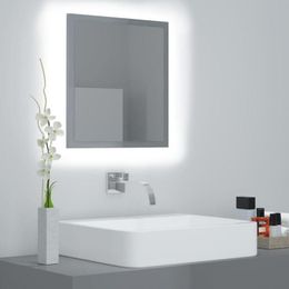 LED-Badspiegel,Wandspiegel Hochglanz-Grau 40x8,5x37 cm Acryl vidaXL
