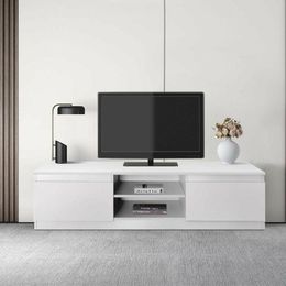 Tv Lowboard mit Stauraum, 120x36x40 cm, Weiß, aus Holz - ML-Design