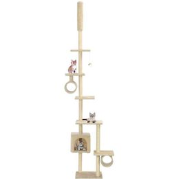 Bonnevie - Katzen-Kratzbaum,Katzenbaum mit Sisal-Kratzsäulen 260 cm Beige vidaXL