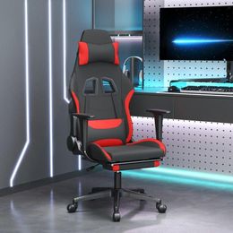 Gaming-Stuhl mit Fußstütze Schwarz und Rot Stoff vidaXL494996