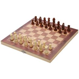 VINGO - Schachspiel klappbar,Schachbrett,Schach für Reisen und Ausflüge,Schachspiel mit Schachfiguren 29 x 29 cm - Braun/Beige