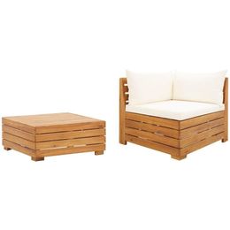 2-tlg. Garten-Lounge-Set,Gartenmöbel-Set mit Kissen Massivholz Akazie vidaXL