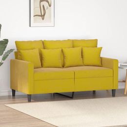 Bonnevie - 2-Sitzer-Sofa Gelb 120 cm Samt vidaXL61524