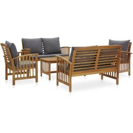 Bonnevie - 5-tlg. Garten-Lounge-Set,Gartenmöbel-Set mit Auflagen Massivholz Akazie vidaXL