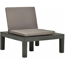 Garten-Lounge-Stuhl mit Sitzpolster Kunststoff Anthrazit vidaXL383033