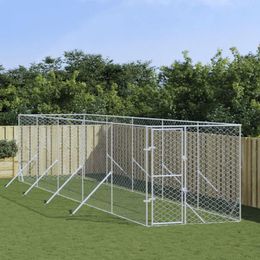Bonnevie - Outdoor-Hundezwinger,Hundekäfig Silbern 2x10x2 m Verzinkter Stahl vidaXL