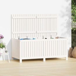 MAISONCHIC - Gartentruhe,Auflagenboxen,Gartenbox Auflagentruhe Weiß 147x68x64 cm Massivholz Kiefer CCA520608