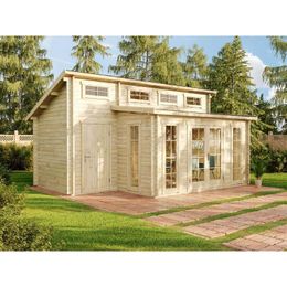 Alpholz Gartenhaus Lausitz-40 iso aus Massiv-holz, Gerätehaus Garten Holzhaus inkl. Montagematerial, Geräteschuppen 570 x 420 cm mit Pultdach, 40 mm