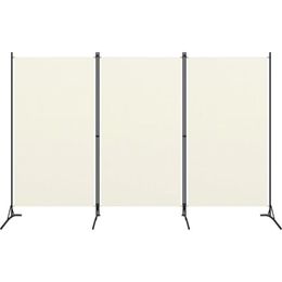 MAISONCHIC - 3-tlg. Raumteiler Paravent Trennwand Stellwand Sichtschutz Balkon Cremeweiß 260x180 cm XDFNX191134