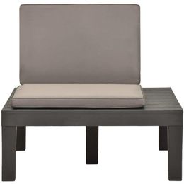Garten-Lounge-Stuhl mit Sitzpolster Kunststoff Anthrazit - Anthrazit - Maison Exclusive