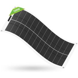 100W 12V Solarpanel Flexibel Monokristallines Solarpanel, Solarmodul mit Ladekabel für Wohnmobil Auto Boot 12V Batterien - ECO-WORTHY