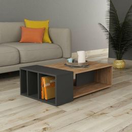 Wohnzimmer Couchtisch 102x56,5 cm in Eiche und Anthrazit - Anita