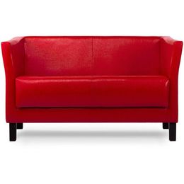 Especto Modernes Sofa 2 Sitzer, aus Kunstleder, Rot - Konsimo
