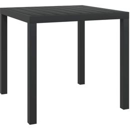 Garten-Esstisch,Gartentisch,Outdoor-Esstisch wpc Aluminium 80 x 80 x 74 cm Schwarz AGHDE248503 MAISONCHIC