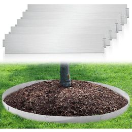 VINGO - Rasenkante Metall Beeteinfassung Mähkante Verzinkt Wegbegrenzung Beetumrandung Palisade 100x15cm 30m - Silber