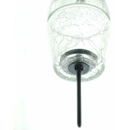 .scheulen - Scheulen Glas -Teelichthalter Craquelé Optik Klar ø 6 cm auf Metallstecker
