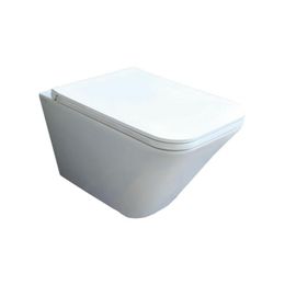 Azzurra Ceramica - Hänge-Toilette aus Keramik 36x55 cm serie Crio Glänzendes Weiß - Mit toilettensitze soft-close
