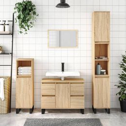 Badschrank,Badezimmerschrank Sonoma-Eiche 80x33x60 cm Holzwerkstoff vidaXL