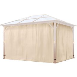 Toolport 4 Seitenteile für Gartenpavillon Forest Deluxe 3x4 m - Polyester ca. 180 g/m² - mit Reißverschluss - champagner - champagnerfarben