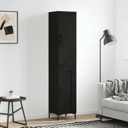 MAISONCHIC Sideboard Wohnzimmer-Anrichte,Highboard Schwarz 34,5x34x180 cm Holzwerkstoff FSW14147