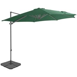 Sonnenschirm,Gartenschirm mit Schirmständer Grün vidaXL
