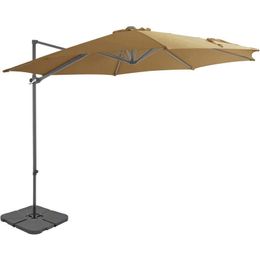 Bonnevie - Sonnenschirm,Gartenschirm mit Schirmständer Taupe vidaXL