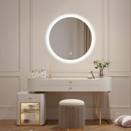 Badspiegel rund led Badezimmerspiegel mit Beleuchtung Wandspiegel Rund 60cm kaltweiß Licht Touch Energiesparend