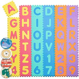 Babify - Star Ibaby Spielmatte Baby, Krabbelmatte mit abc & Zahlen, BPA-Freie Spielmatte für Baby, Schaumstoff Kinder-Spielmatte, Rutschfeste Puzzle