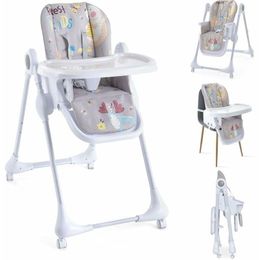 Hochstuhl für Babys und Kleinkinder, 3-in-1 Babyhochstuhl mit verstellbarer Höhe, Rückenlehne, Fußstütze, Sicherheitsgurt, Doppeltablett, Babystuhl