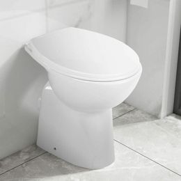 Hohe Spülrandlose Toilette Soft-Close 7 cm Höher Keramik Weiß vidaXL348537