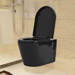 Bonnevie - Wandmontierte Toilette Keramik Schwarz vidaXL254650