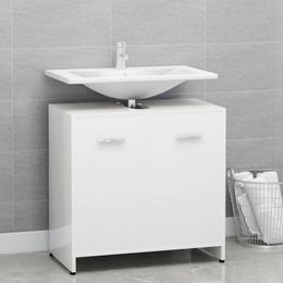 Badezimmerschrank,Badschrank Hochglanz-Weiß 60x33x61 cm Holzwerkstoff vidaXL