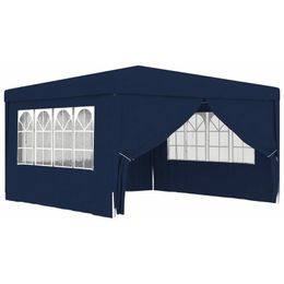 Profi-Partyzelt Gartenzelt mit Seitenwänden 4×4 m Blau 90 g/m² vidaXL