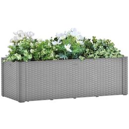 Bonnevie - Garten-Hochbeet,Blumenkasten mit Selbstbewässerungssystem Grau 100x43x33 cm vidaXL