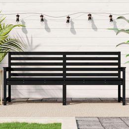 Gartenbank Schwarz 203,5x48x91,5 cm Massivholz - Schwarz - Prolenta Premium