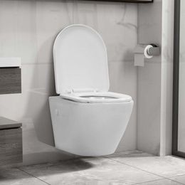 Bonnevie - Wand-WC ohne Spülrand Keramik Weiß vidaXL989322