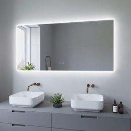Aquabatos - 140 x 70 cm led Badspiegel mit Beleuchtung Badezimmerspiegel Beleuchtet Wandspiegel Kaltweiß und Warmweiß Licht Dimmbar lichtspiegel