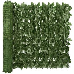 Bonnevie - Balkon-Sichtschutz,Balkonverkleidung mit Dunkelgrünen Blättern 400x75 cm vidaXL