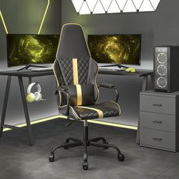 Bonnevie - Gaming-Stuhl mit Massagefunktion Gold und Schwarz Kunstleder vidaXL487144