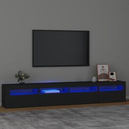 Bonnevie - TV-Schrank,TV-Möbel mit LED-Leuchten Schwarz 240x35x40 cm vidaXL