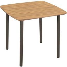 MAISONCHIC - Couchtisch Kaffeetisch Wohnzimmertisch 80x80x72 cm Massivholz Akazie und Stahl TJHZS402943