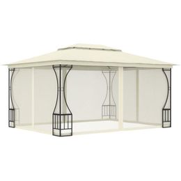 Pavillon Familienzelt mit Netz 300x400x265 cm Creme vidaXL